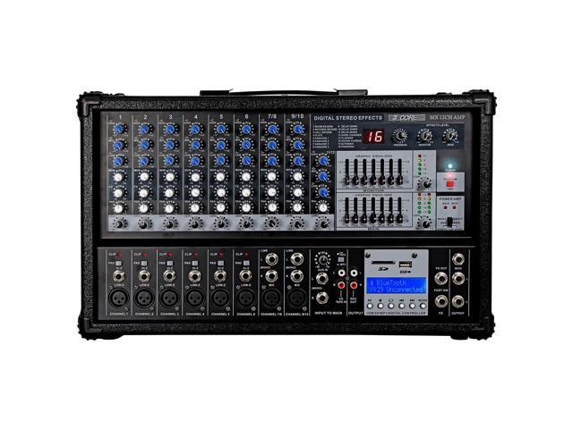 5 Core Pro Audio Mixer Powered 12 Channel Mixer System w 99 Digital ...