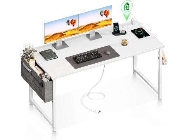 Casaottima Computer Desk, 54 inch Office Desk with Storage Bag, Writing ...