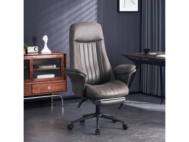 Tall Home Office Desk Chair with Ottoman, High Back Ergonomic Office ...
