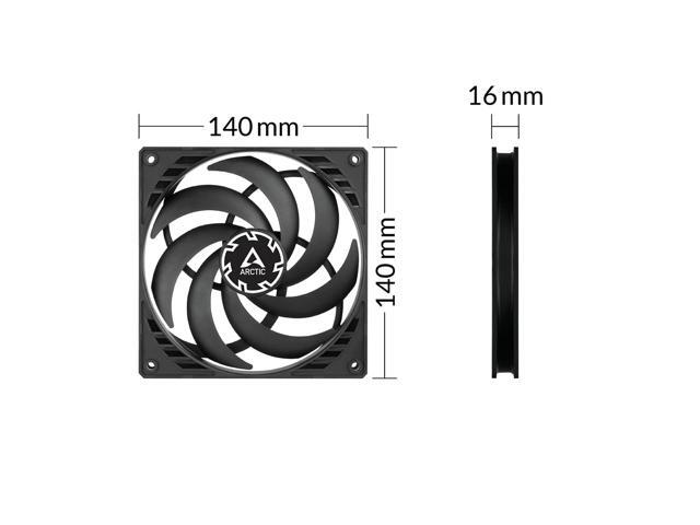 Arctic P14 Slim 140mm PWM PST Pressure-optimised 140 mm PWM Fan with ...