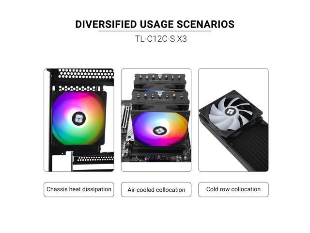Thermalright TL-C12C-S X3 CPU Fan 120mm ARGB Case Cooler Fan, 4pin PWM ...