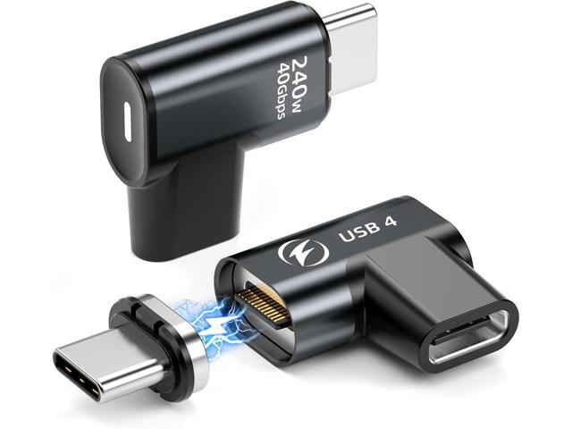 AUBEAMTO 240W USB C Elbow Magnetic Adapter, (2 Pack) Magnetic USB C ...