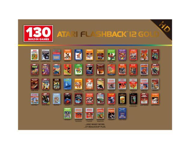 Atari Flashback 12 Gold, Retro Game Console, Built-in 130 Classic Games, Two Joystick and Paddle ...
