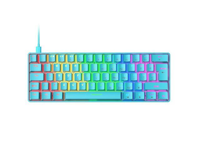 T60 mechanical gaming keyboard blue switch 62-key USB type C wired ...