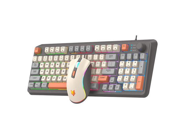 K820 Led Cool Lighting 94 Keys Wired Keyboard Mechanical Touch Luminous ...