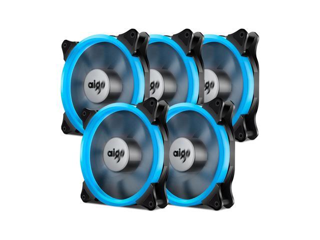 5pcs Vetroo LED Ring Fan 140mm 14cm Case Fan Silent Sleeve Bearing PC ...