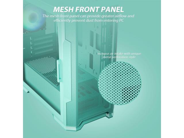 Vetroo M03 Compact Computer Case Micro ATX Mini ITX Mint Green Gaming ...