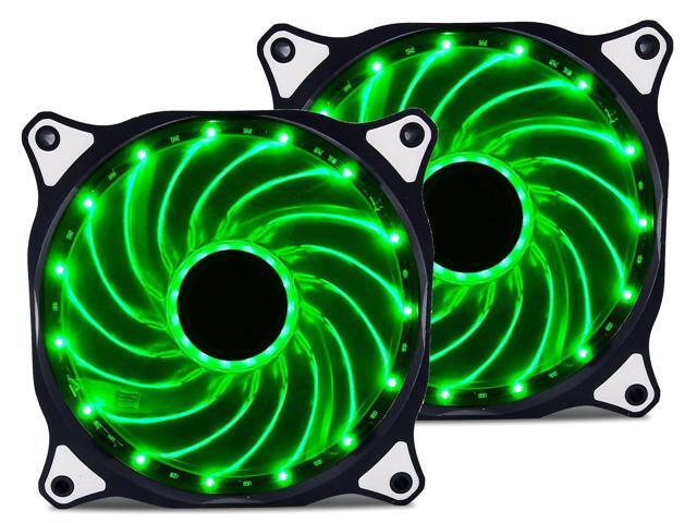 2pcs Vetroo 120mm Green case fan with 15 LED Cooling Fans for Computer ...