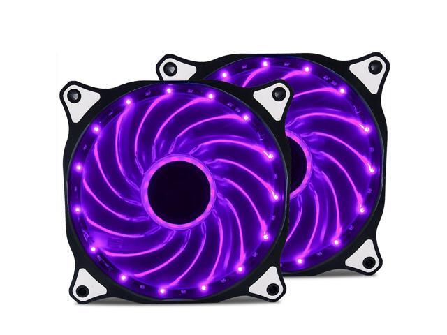 2pcs Vetroo 120mm Purple case fan with 15 LED Cooling Fans for Computer ...