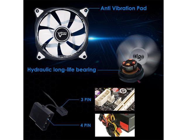 2pcs Vetroo 120mm Purple case fan with 15 LED Cooling Fans for Computer ...