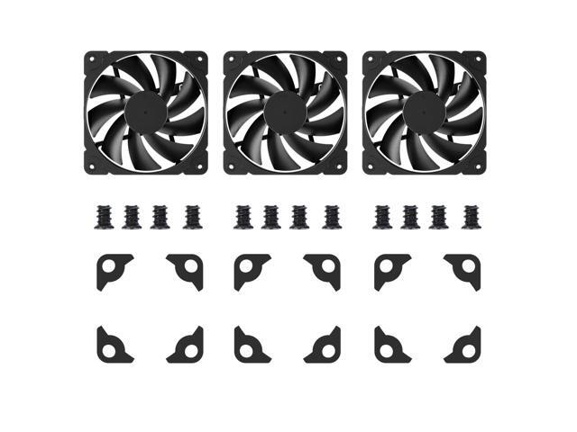 3 Pack Black 120mm PC Case Fans High Airflow Low-Noise High performance ...