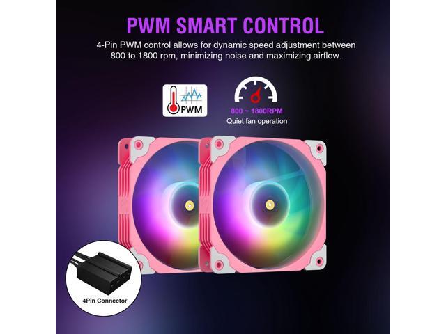 Vetroo V240 Pink Liquid CPU Cooler 240mm Addressable RGB & PWM Pump ...