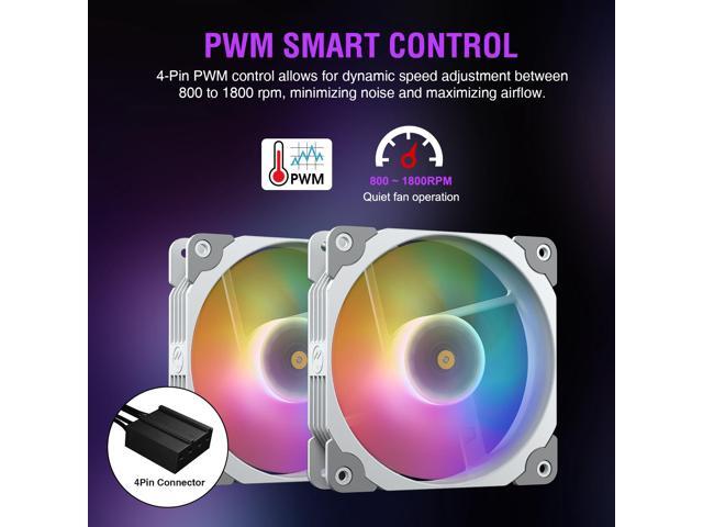 Vetroo V240 Liquid CPU Cooler 240mm Addressable RGB Pump PWM & FDB Fans AIO Water Cooler with ...