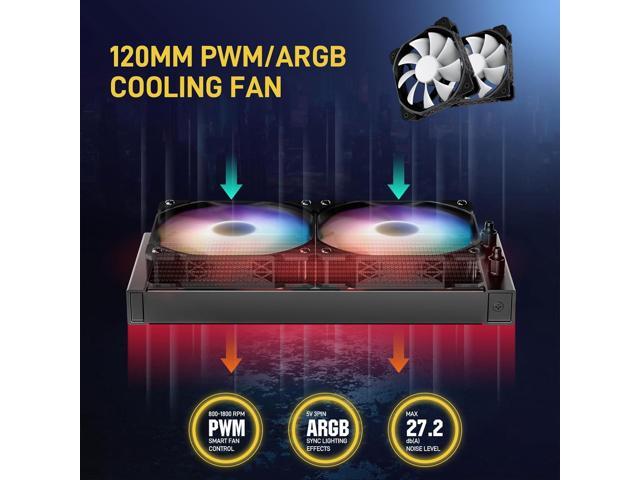 DARKROCK D240 CPU Liquid Cooler with 240 mm Radiator, Addressable RGB ...