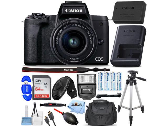 Canon EOS M50 Mark II Mirrorless Camera with 15-45mm Lens (Black ...