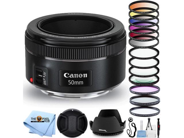 Canon EF 50mm f/1.8 STM Lens + 6PC Filter Kit + Macro/Close Up Lenses ...