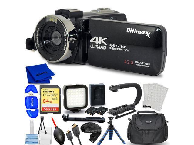 Ultimaxx 4K Ultra HD Camcorder Video Vlogging Camera with LED Light ...