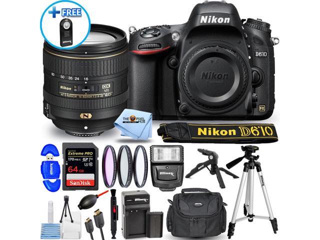 Nikon D610 Camera with 16-80mm f/2.8-4E ED VR Lens - 15PC Accessory Bundle - Newegg.com