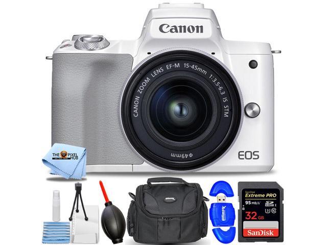 Canon EOS M50 Mark II Mirrorless Camera with 15-45mm Lens (White ...