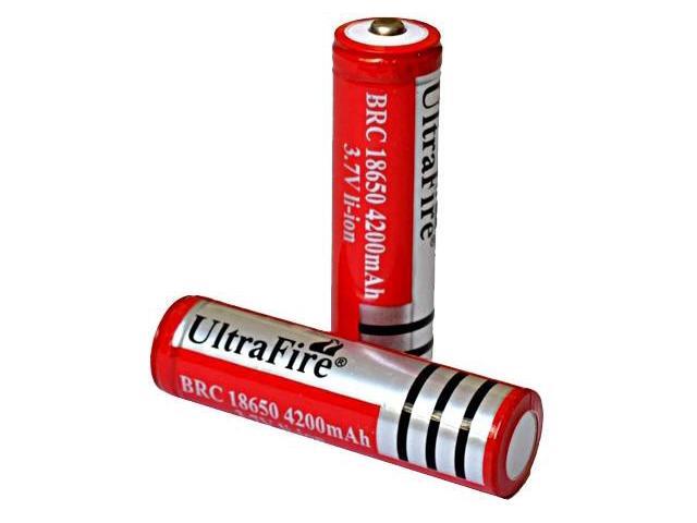 Two 18650 3.7v 3000mAh ULTRAFIRE button-top batteries - Newegg.com