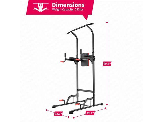 MURTISOL Power Tower Dip Station Pull Up Bar for Home Gym Strength ...