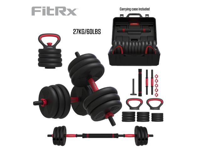 FitRx SmartBell Gym, 60lb 4-in-1 Portable Interchangeable Dumbbell ...