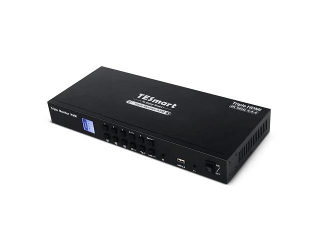 TRIPLE MONITOR KVM 4-PORT-4K 60HZ UHD- 4 Computers x 3 Monitor- AUDIO ...