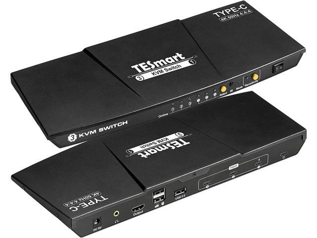 TESMART TYPE-C KVM SWITCH 3 COMPUTERS AND 1 MONITOR 3 PORT USB 4K@60HZ ...