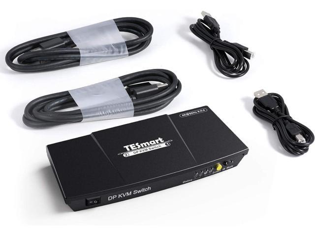 TESmart 2 DisplayPort 2x1 Port KVM Switch 4K@60Hz 4:4:4 Ultra HD | DP ...