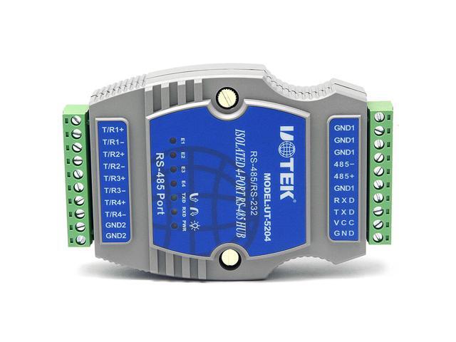 UOTEK RS232 RS485 to RS485 Hub 4 Ports RS-485 Din Rail Hub Industrial ...