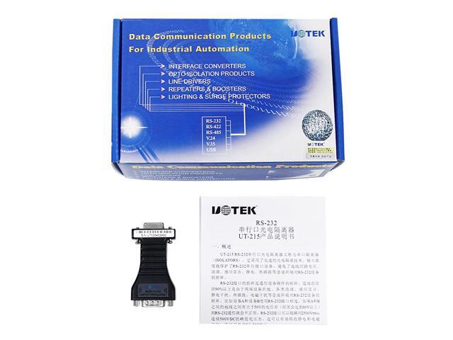 UOTEK Industrial RS232 5 Bits Isolated Converter Serial Adapter Optical Isolator ±3KV ESD ...