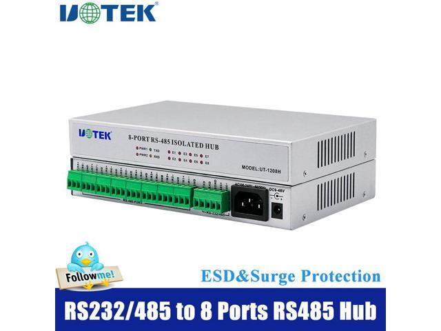 UOTEK RS-232 RS-485 to 8 Ports RS485 Hub Industrial Grade UT-1208H ...