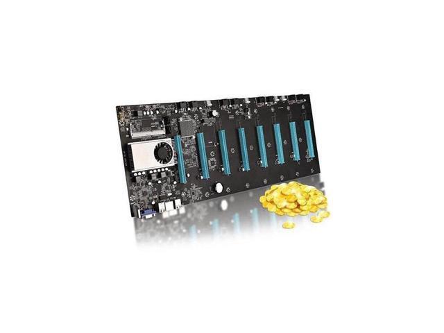 BTC-S37 Mining Motherboard CPU Set For Miner HTC 8 Video Card Slot DDR3 ...