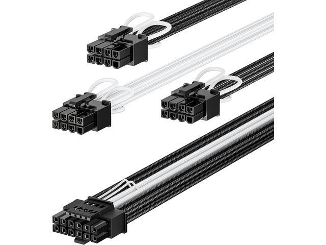 PCIe 5.0 GPU Power Cable Sleeved 70cm, 16pin (12+4) 12VHPWR Connector ...
