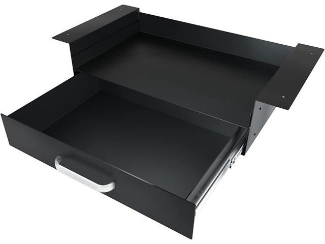 Under Desk Drawer Storage with Laptop/Book/Folders Shelf, Double Layer ...