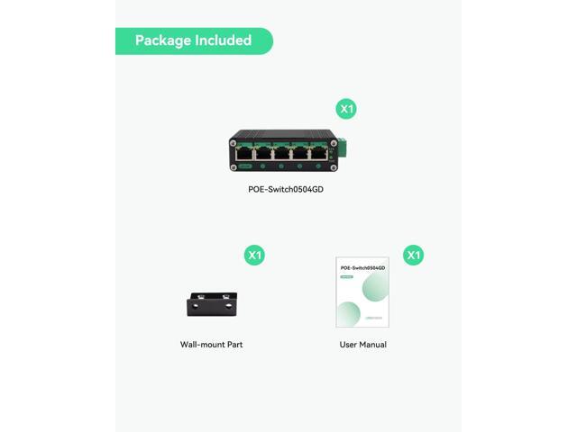 LINOVISION Industrial 5 Ports Gigabit Solar POE Switch with DC12V-48V ...