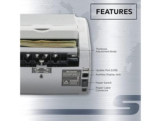 SILVER By AccuBANKER S1070 Powerful Compact Bill Counter Machine with ...