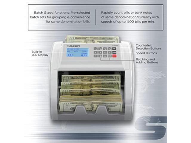 SILVER By AccuBANKER S1070 Powerful Compact Bill Counter Machine with ...