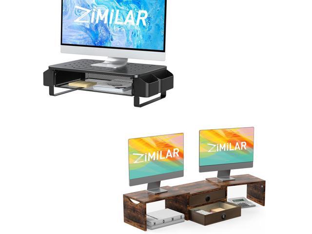 Zimilar Monitor Stand Riser with Drawer+Large Dual Monitor Stand Riser ...