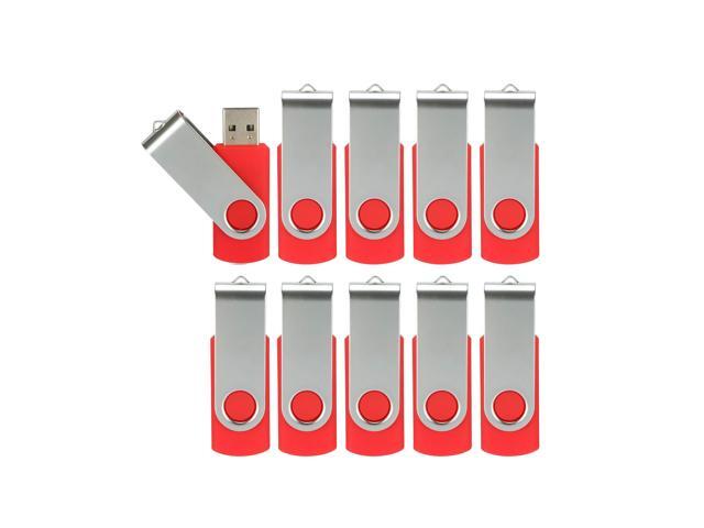 10Pcs 32GB USB Flash Drives, USB 2.0 Thumb Drive Bulk Pack Swivel ...