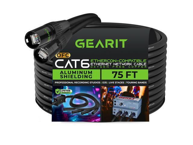 GearIT CAT6 Ethernet Cable, EtherCON-Compatible (75 Feet) RJ45 ...