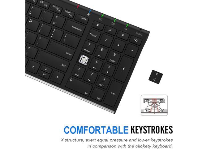 Arteck HW193 2.4G Wireless Keyboard Stainless Steel Ultra Slim Full ...