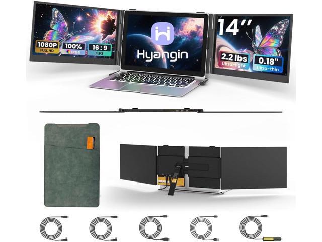 Hyangin S8 PRO 14" Triple Monitor Laptop Screen Extender 1080P IPS ...