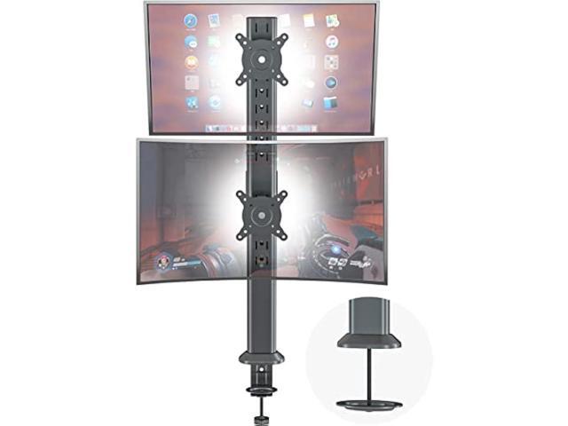 HEMUDU Dual Monitor Articulating Desk Mount Arm Stand - Vertical Stack ...