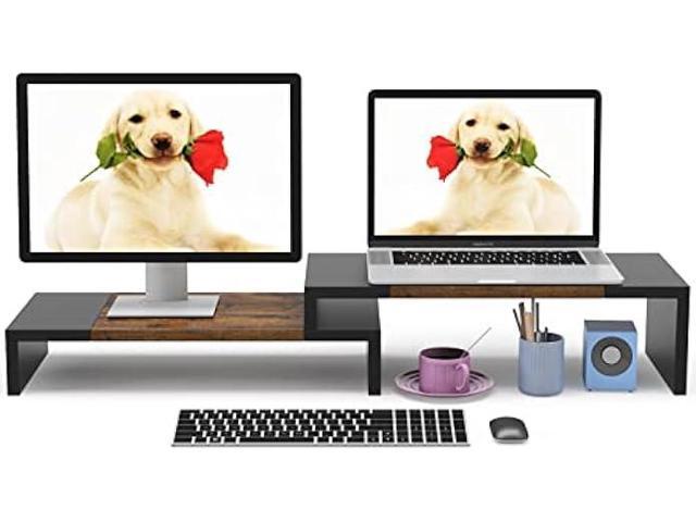 WESTREE Dual Monitor Stand - Riser 2 Shelf Computer with Adjustable ...