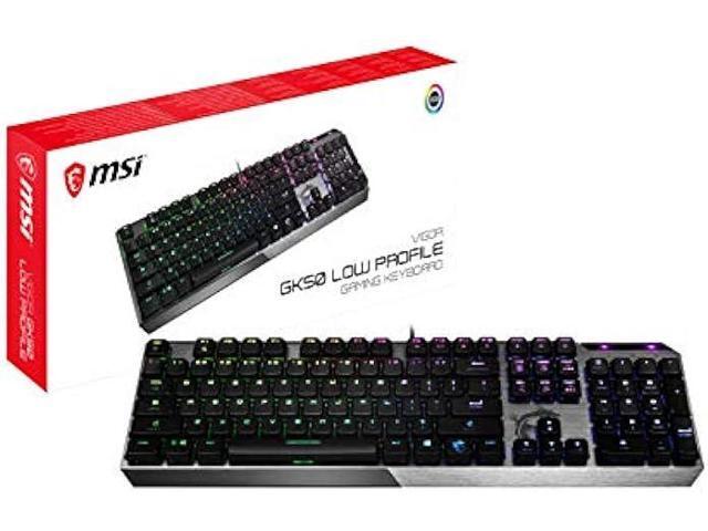 MSI Vigor GK50 Low Profile RGB Mechanical Gaming Keyboard, Kailh White ...