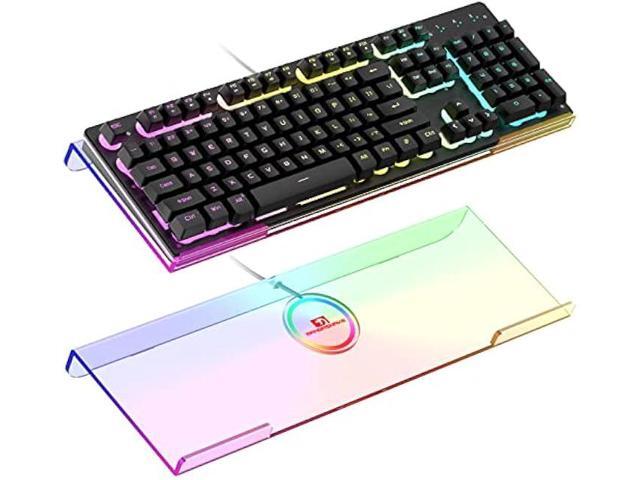 SELORSS Clear 366 Kinds RGB Acrylic Tilted Full Size Computer Keyboard ...