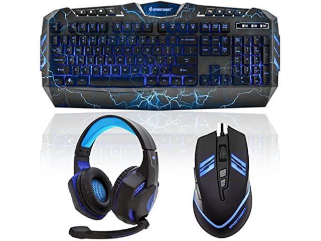 Soundbot SportsBot SS301 Blue LED Gaming Over-Ear Headset Headphone ...