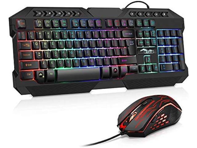 BAKTH Multiple Color LED Rainbow Backlit Wired Gaming Keyboard and ...