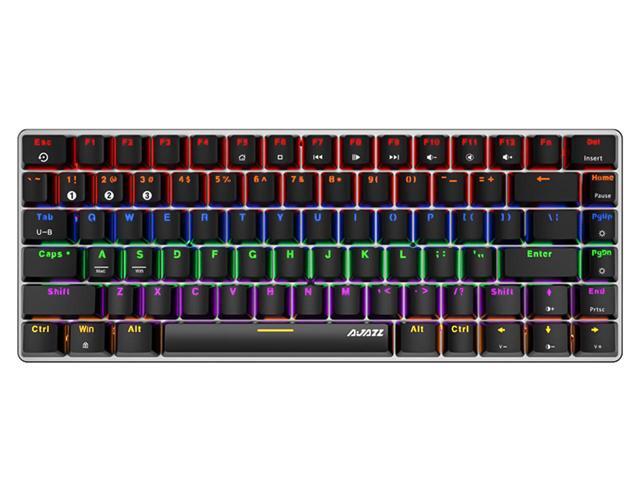 AJAZZ AK33 Mechanical Gaming Keyboard Bluetooth,Mixed Lighting Modes,82 Keys 100% Anti-Ghosting ...